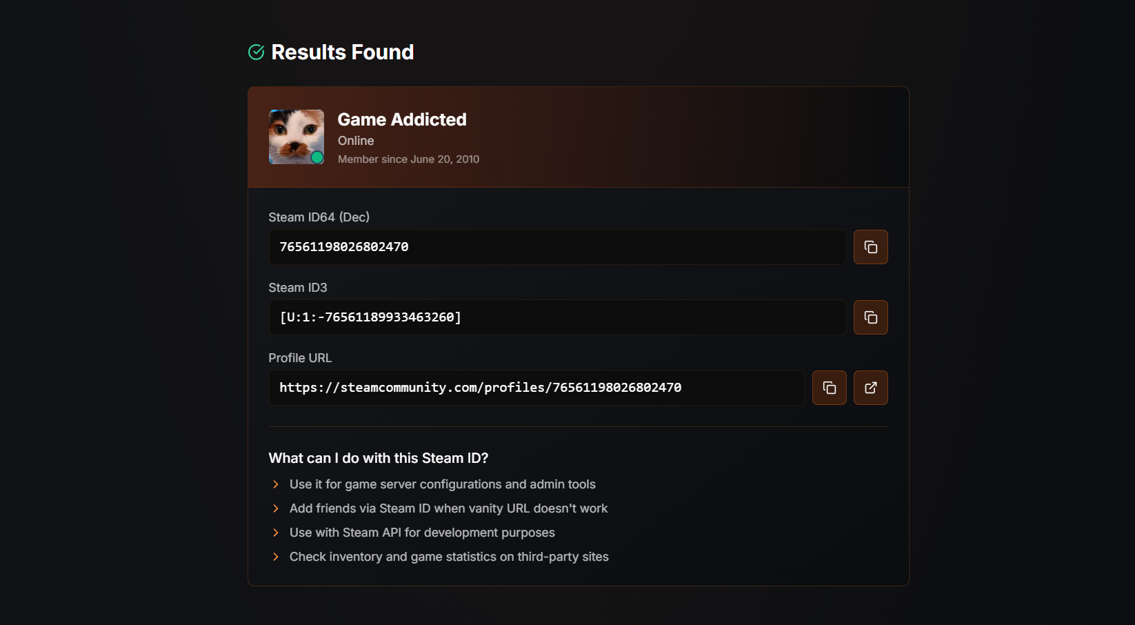 Steam ID Finder – Show My Items